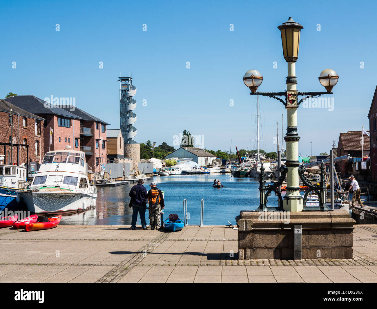 Summer on Exeter Quay beside the river Exe and canal, Exeter, Devon ...