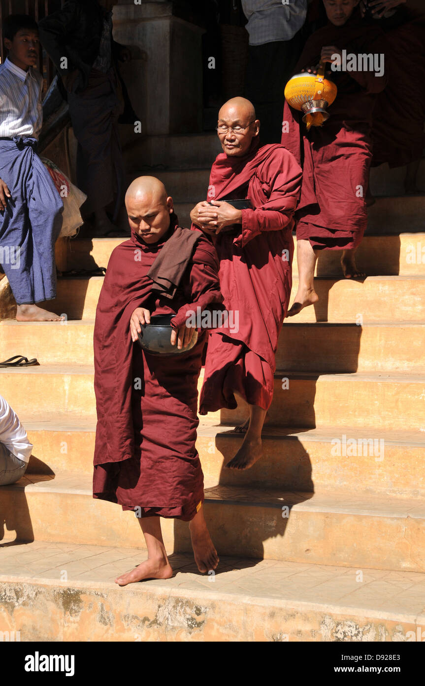 Buddhist Monks leaving a Monastery for December full moon festival ...