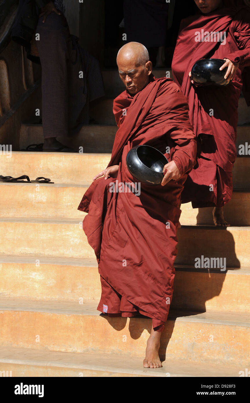 Buddhist Monks leaving a Monastery for December full moon festival ...