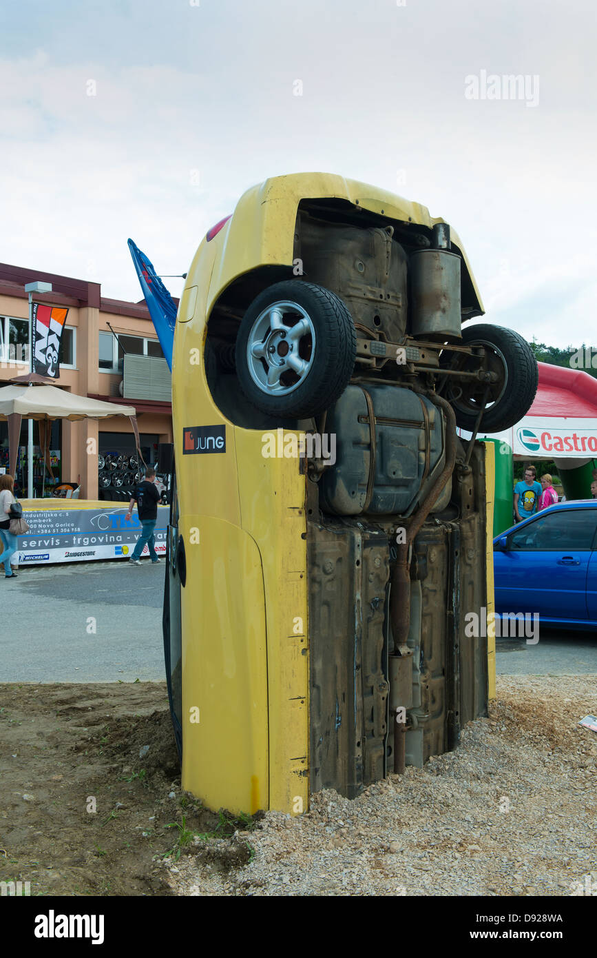 car accident concept, the buried machine Stock Photo - Alamy