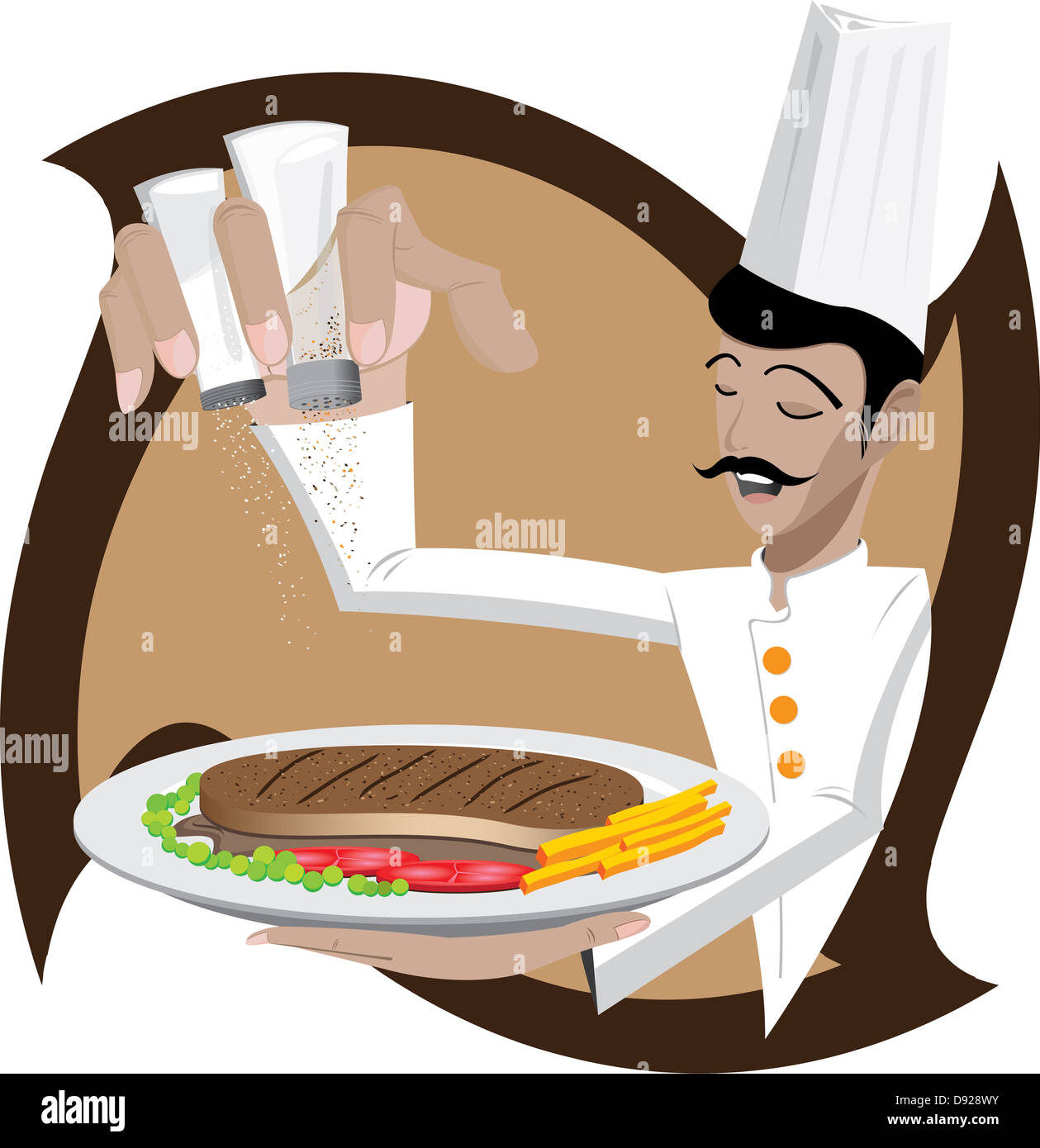 Illustration of a chef on abstract background Stock Photo - Alamy