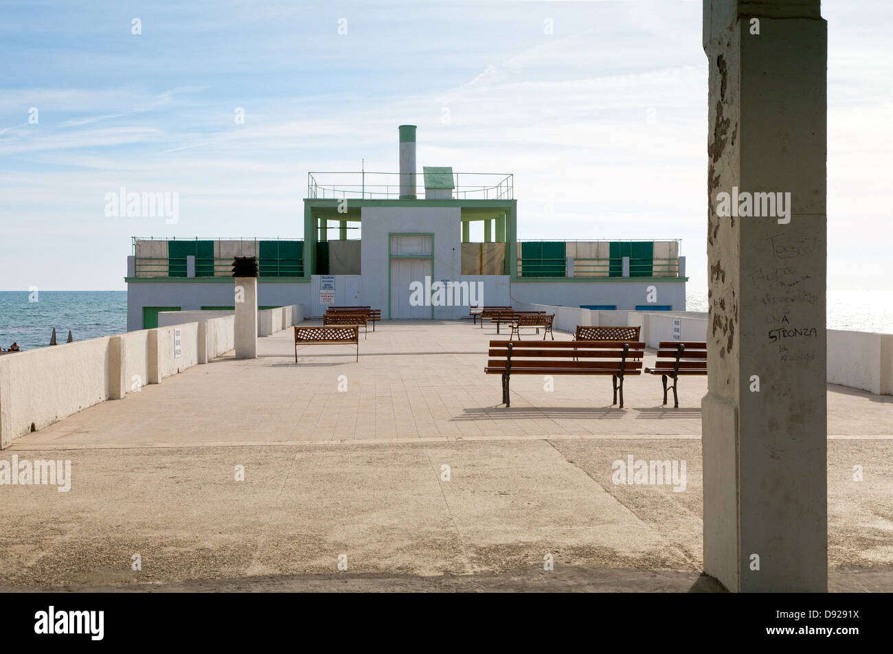 Ostia Lido disused swimming pool Stock Photo - Alamy