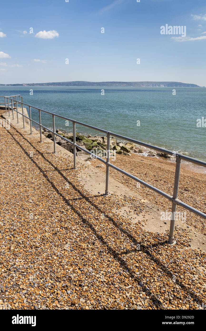 Railing / Fence on coastal path walkway promenade at Milford On Sea in ...