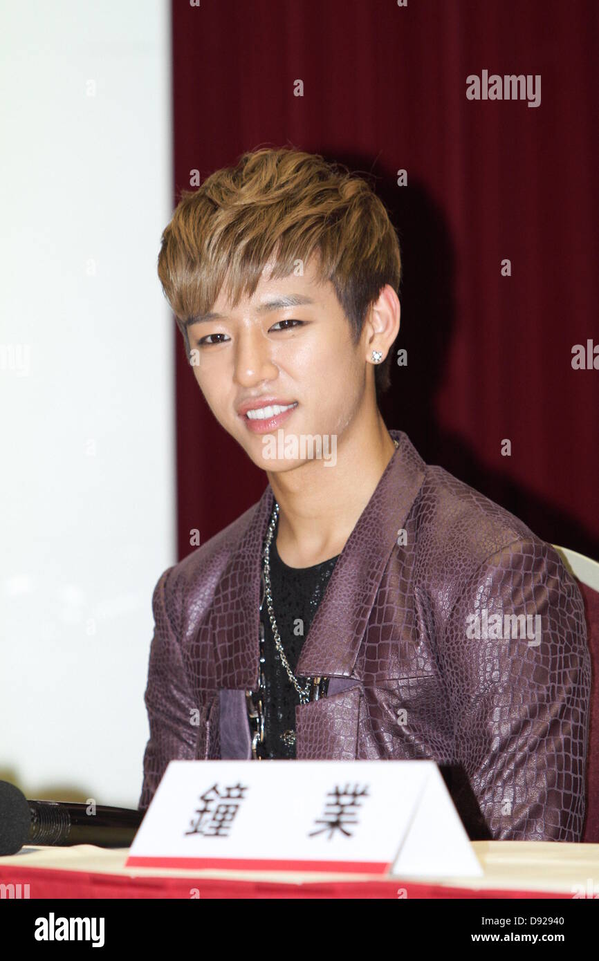 South Korean boy group B.A.P held press conference of their upcoming ...