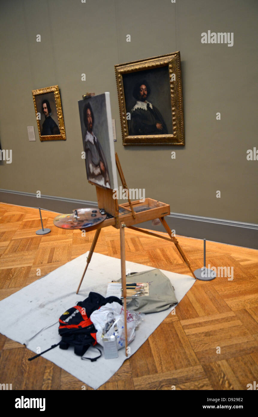 Artist copying a painting in museum hi-res stock photography and images ...