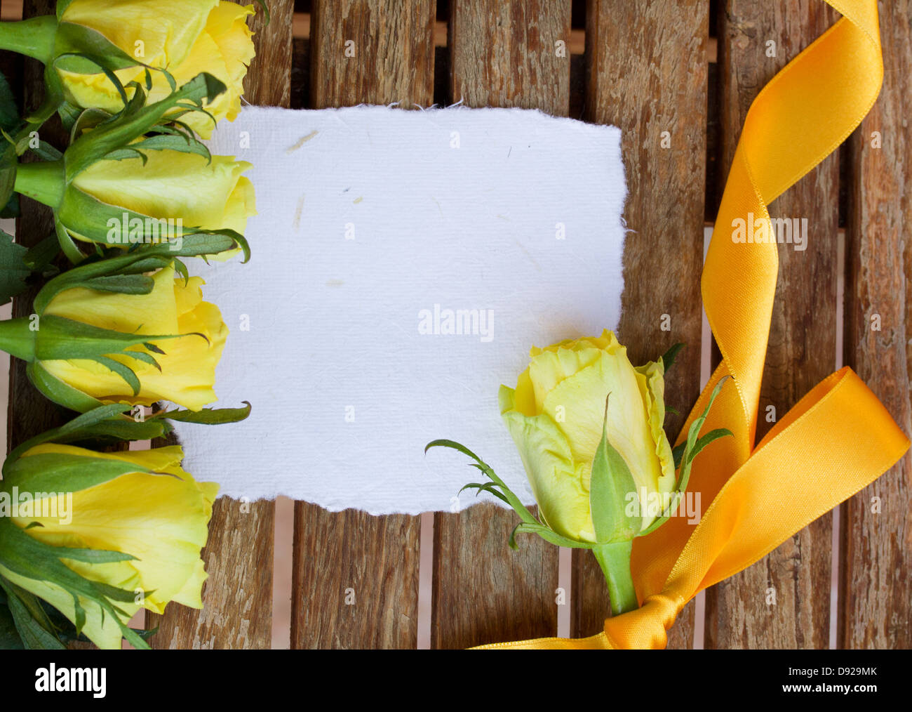invitation card with yellow roses Stock Photo - Alamy