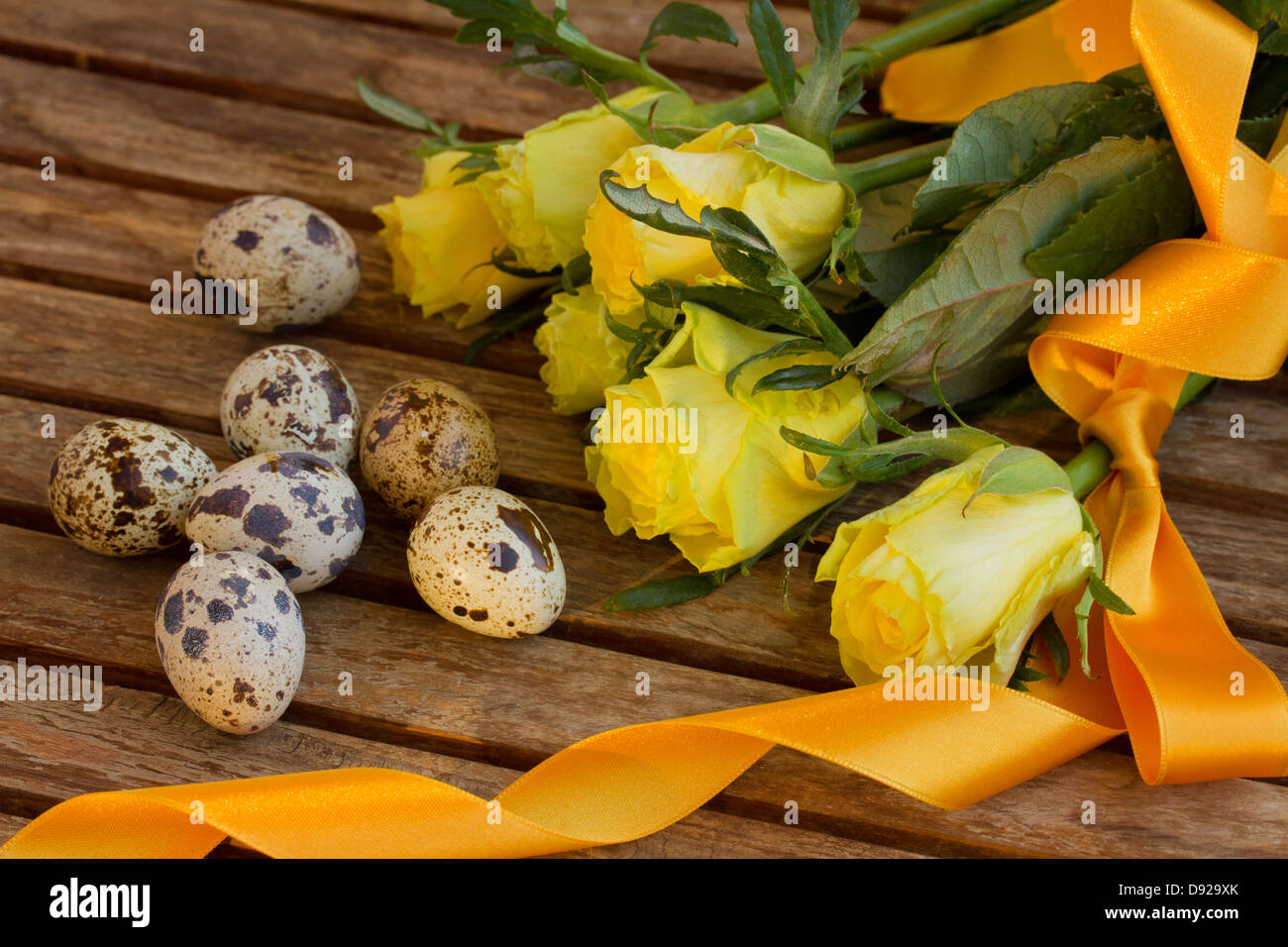 easter eggs and roses Stock Photo - Alamy