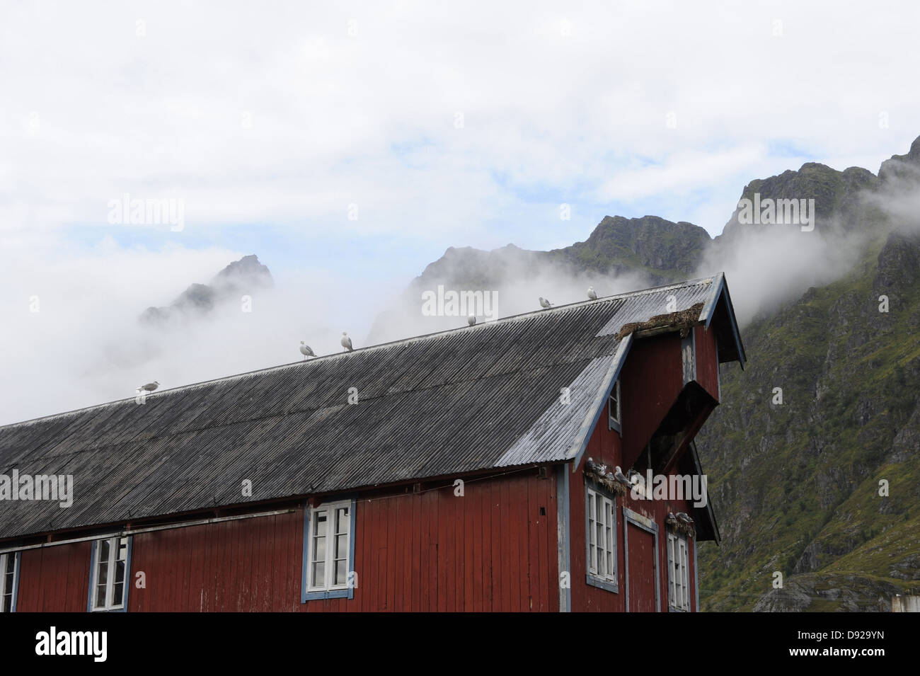 Rorbuer red fishing huts hi-res stock photography and images - Alamy