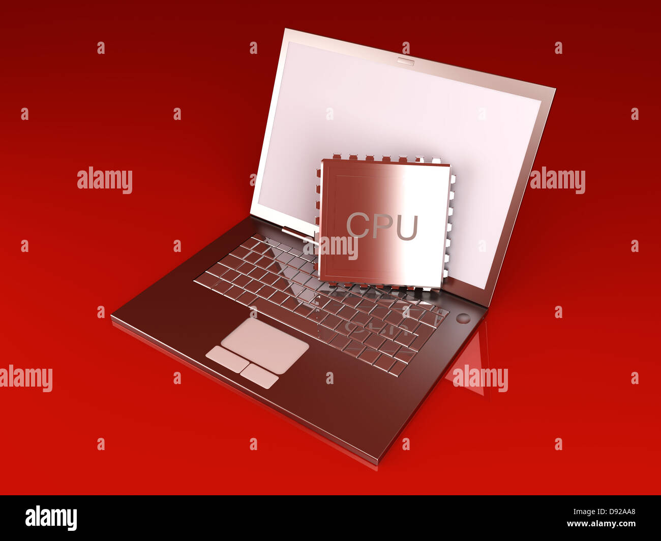 3D rendered Illustration. A laptop / mobile CPU Stock Photo - Alamy