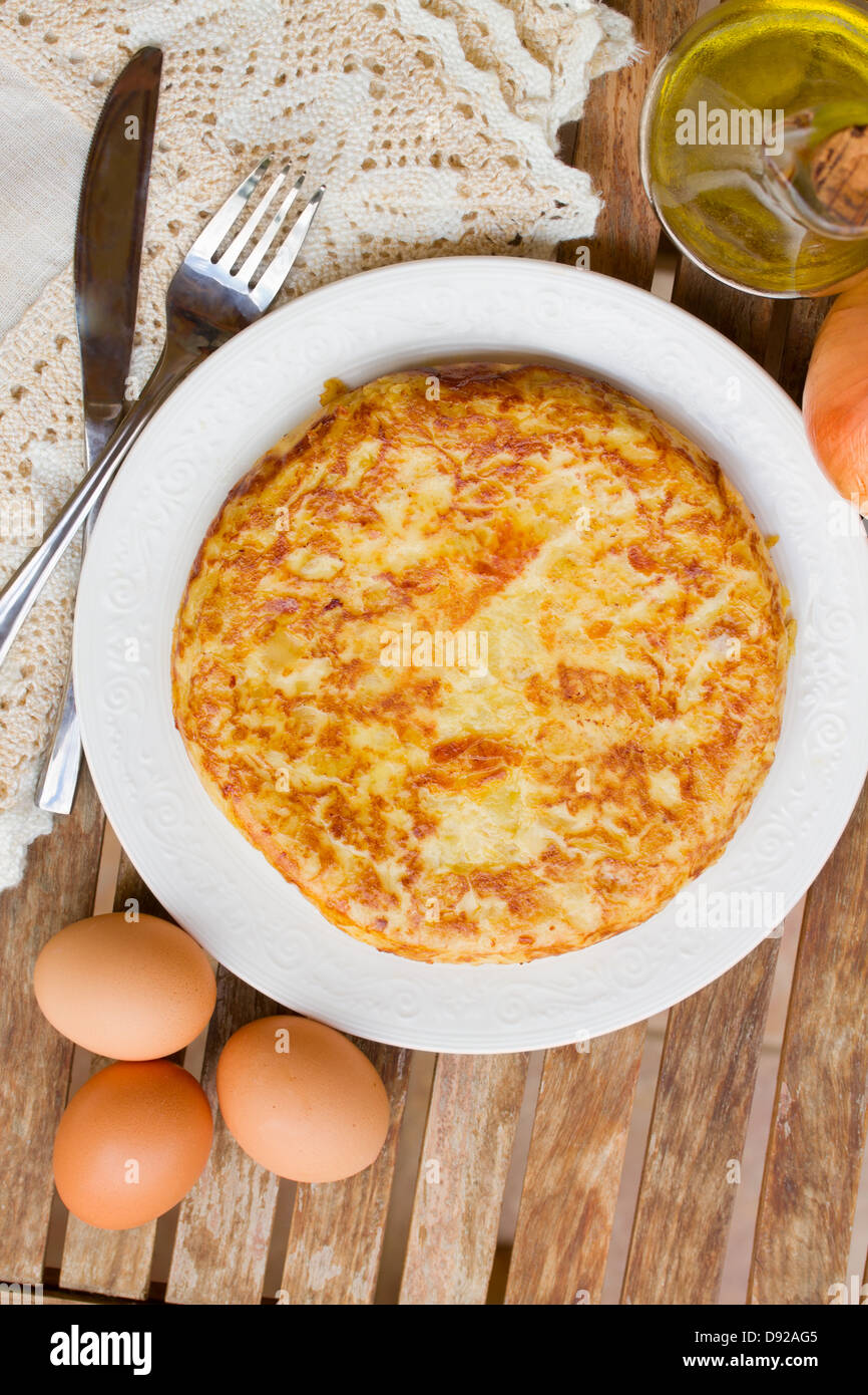 spanish omelette tortilla Stock Photo - Alamy