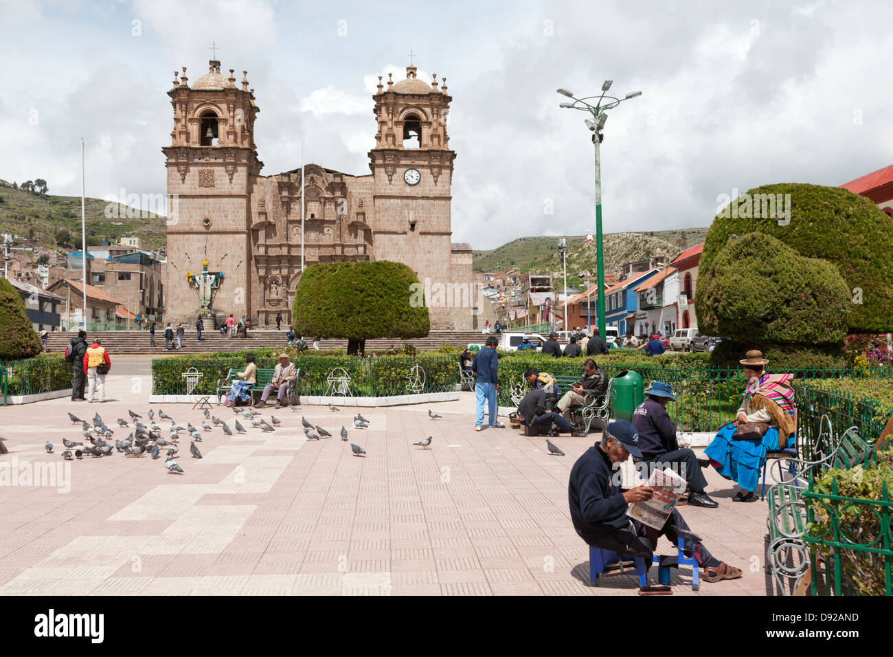 Plaza de Armas, Catedral, Puno, Peru Stock Photo - Alamy