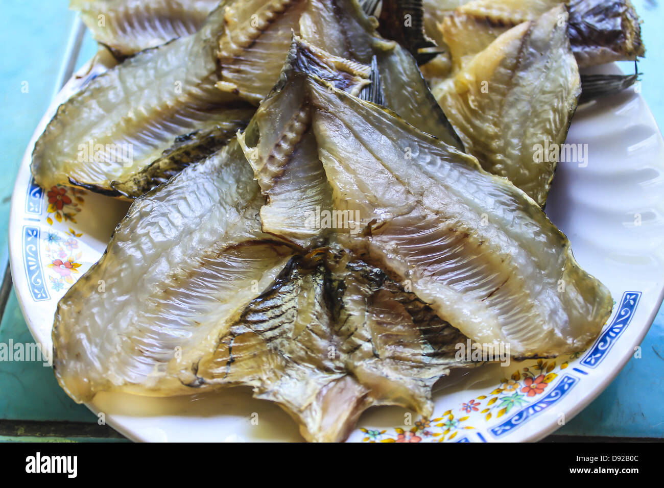 The Dried salted damsel fish Stock Photo - Alamy