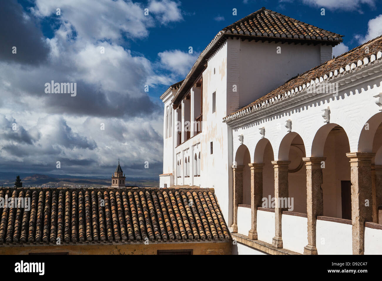 Arched gallery windows of South Pavillon of Generalife in Alhambra ...