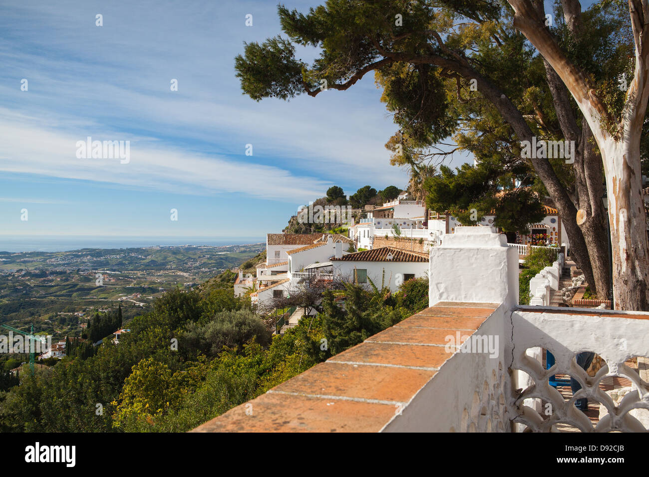 Mijas Pueblo architecture full of white houses built on the ...
