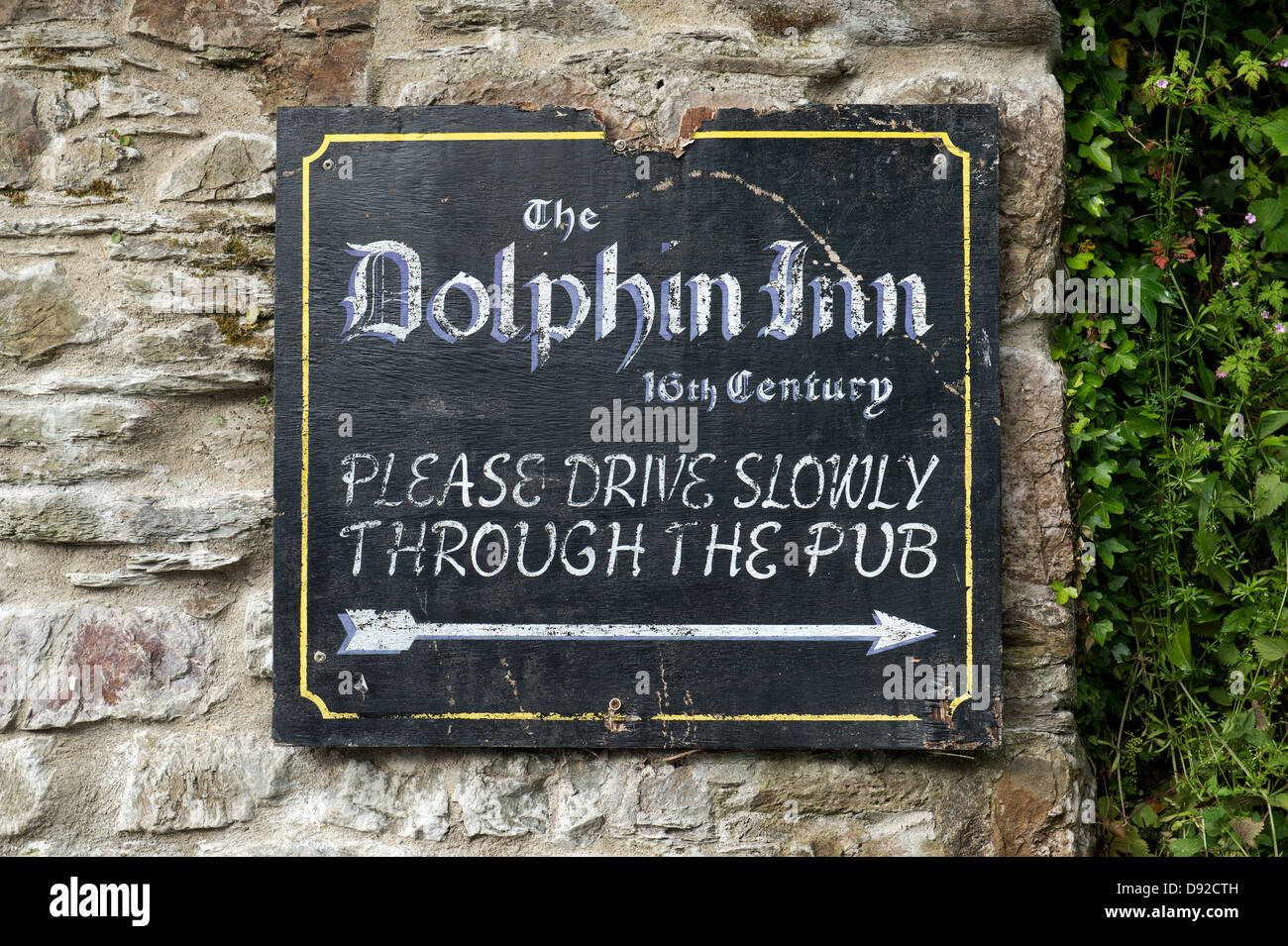 The Dolphin pub sign. Kingston, Devon, England Stock Photo - Alamy