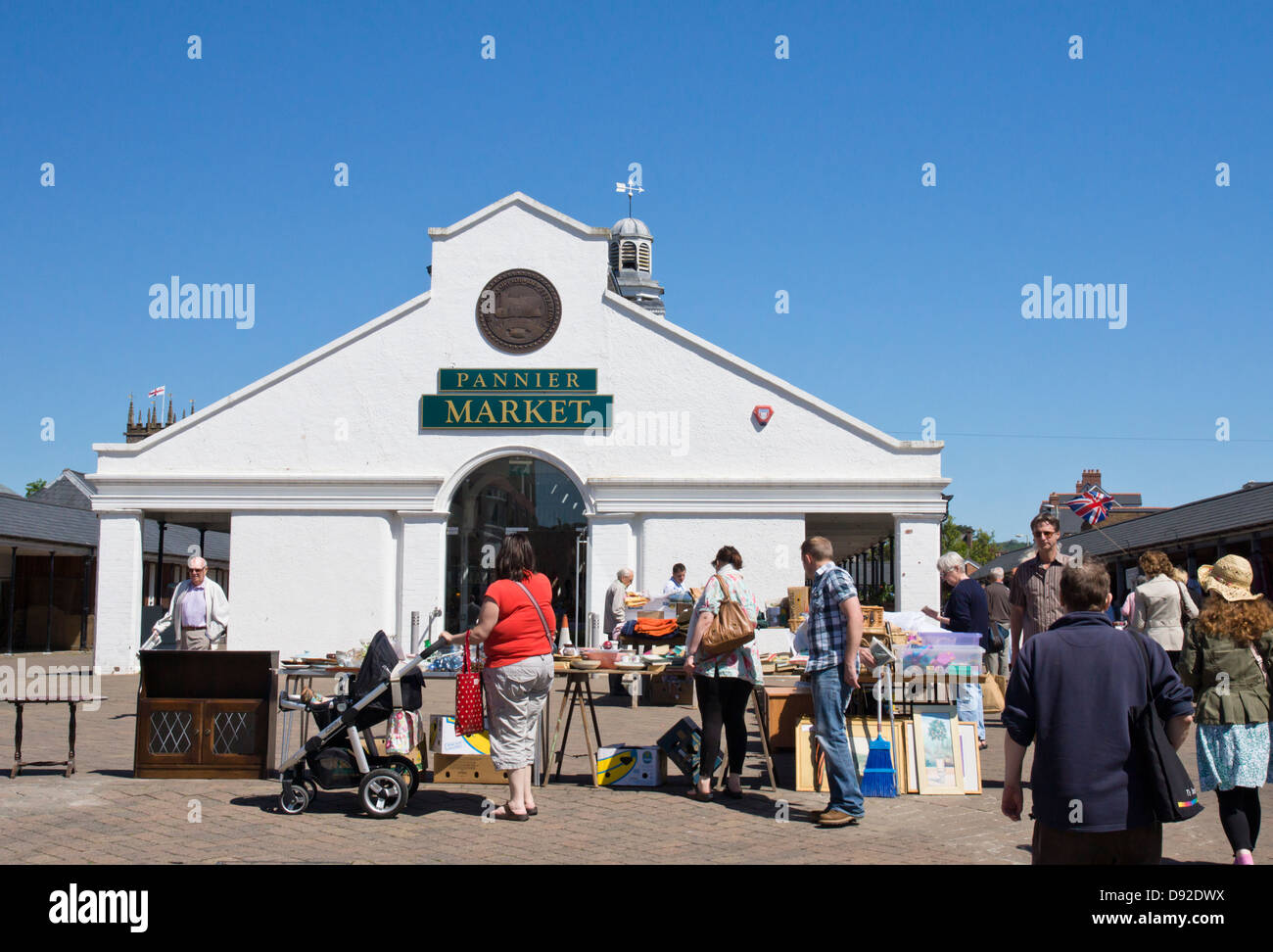 Tiverton a small town in Devon england UK Pannier Market Stock Photo ...