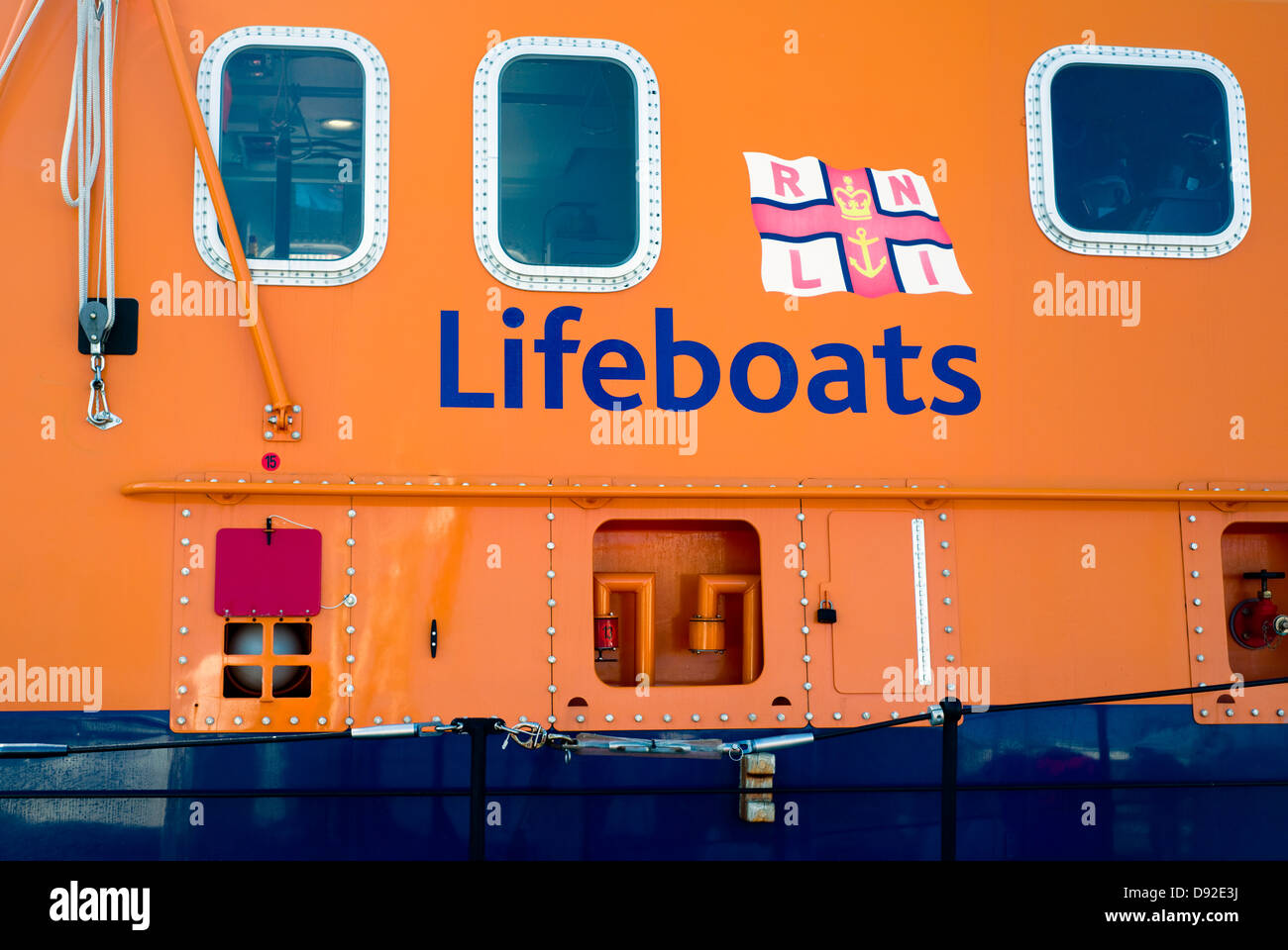 Close-up on an RNLI lifeboat Stock Photo - Alamy