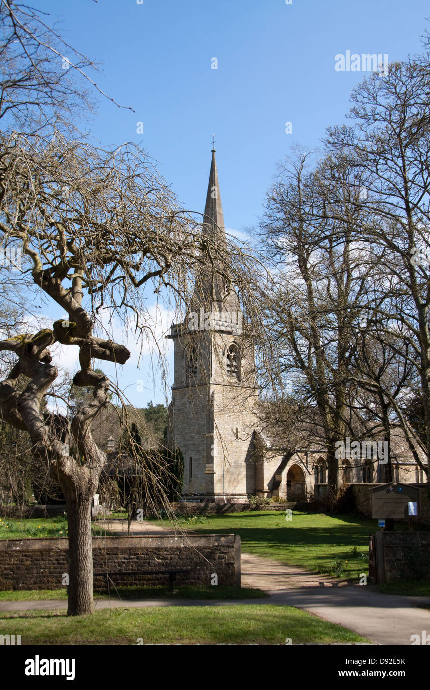 St Marys Church Lower Slaughter Gloucestershire England uk Stock Photo ...