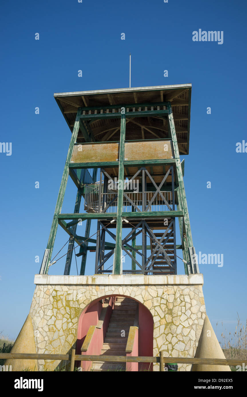 Watchtower meant for wildlife observation in a natural park Stock Photo ...