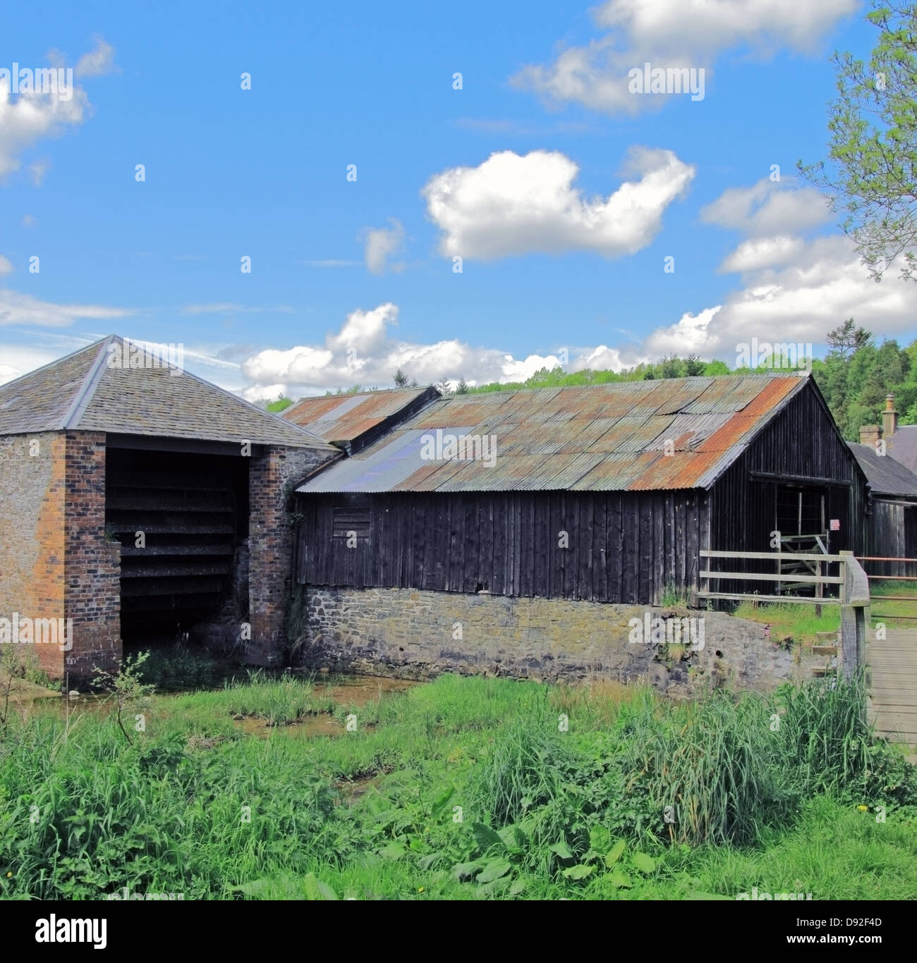Philiphaugh Water Mill & Water Wheel, Nr Selkirk, Borders, Scotland, UK ...