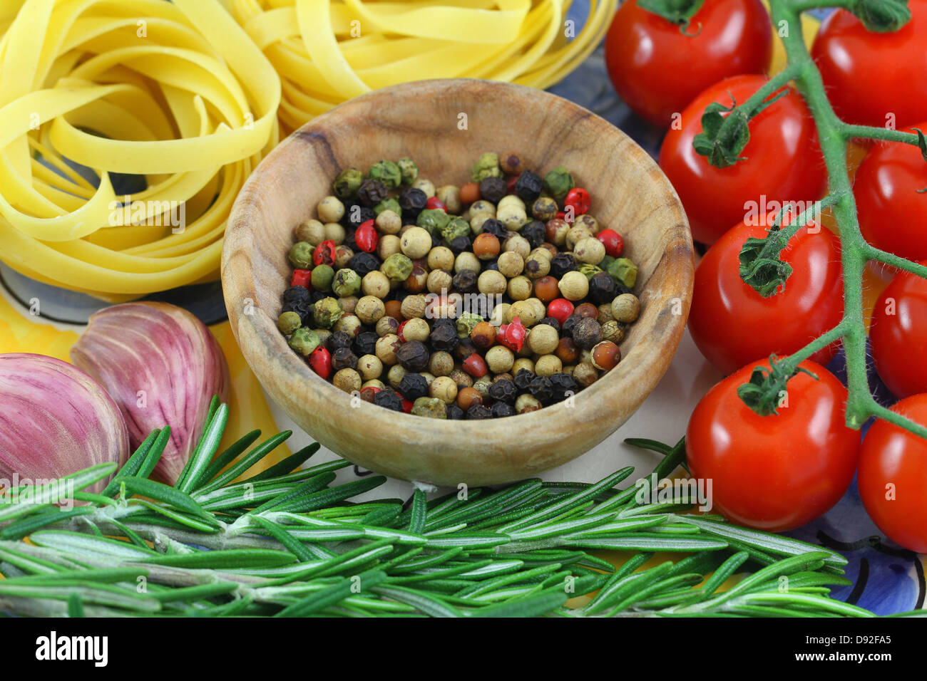 Italian ingredients, close up Stock Photo - Alamy