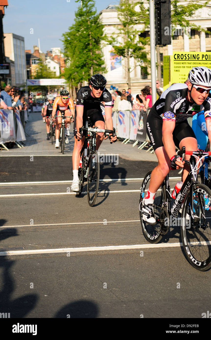 Milk Race,Nottingham City Center,2013.Ed Clancy (center photo Stock ...