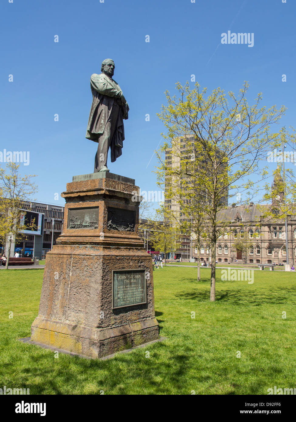Statue of John Vaughan 1799-1868 in Centre Square Middlesbrough UK. He ...