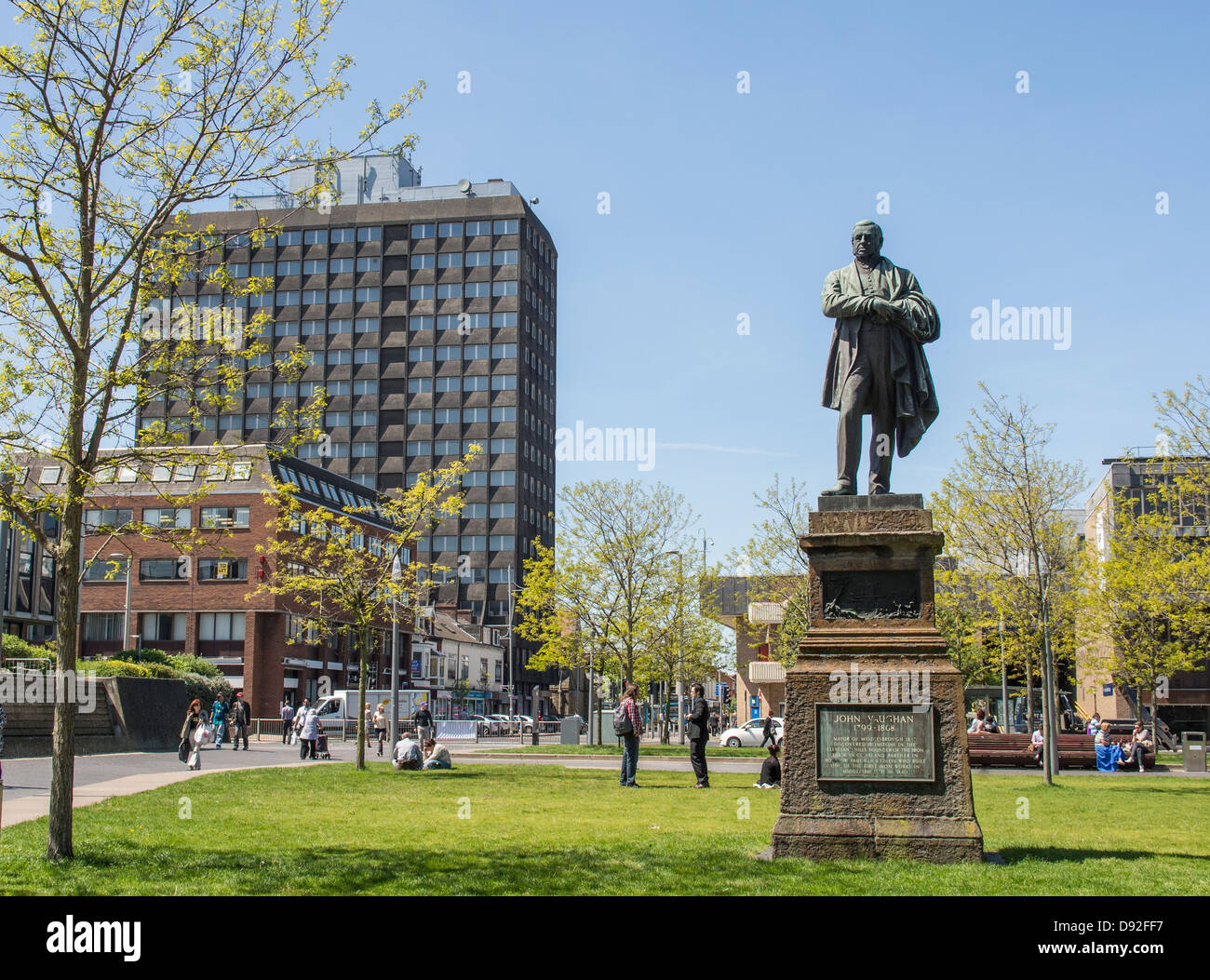 Statue of John Vaughan 1799-1868 in Centre Square Middlesbrough UK. He ...