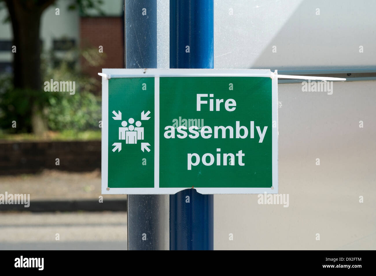Health and safety fire assembly point sign Stock Photo - Alamy