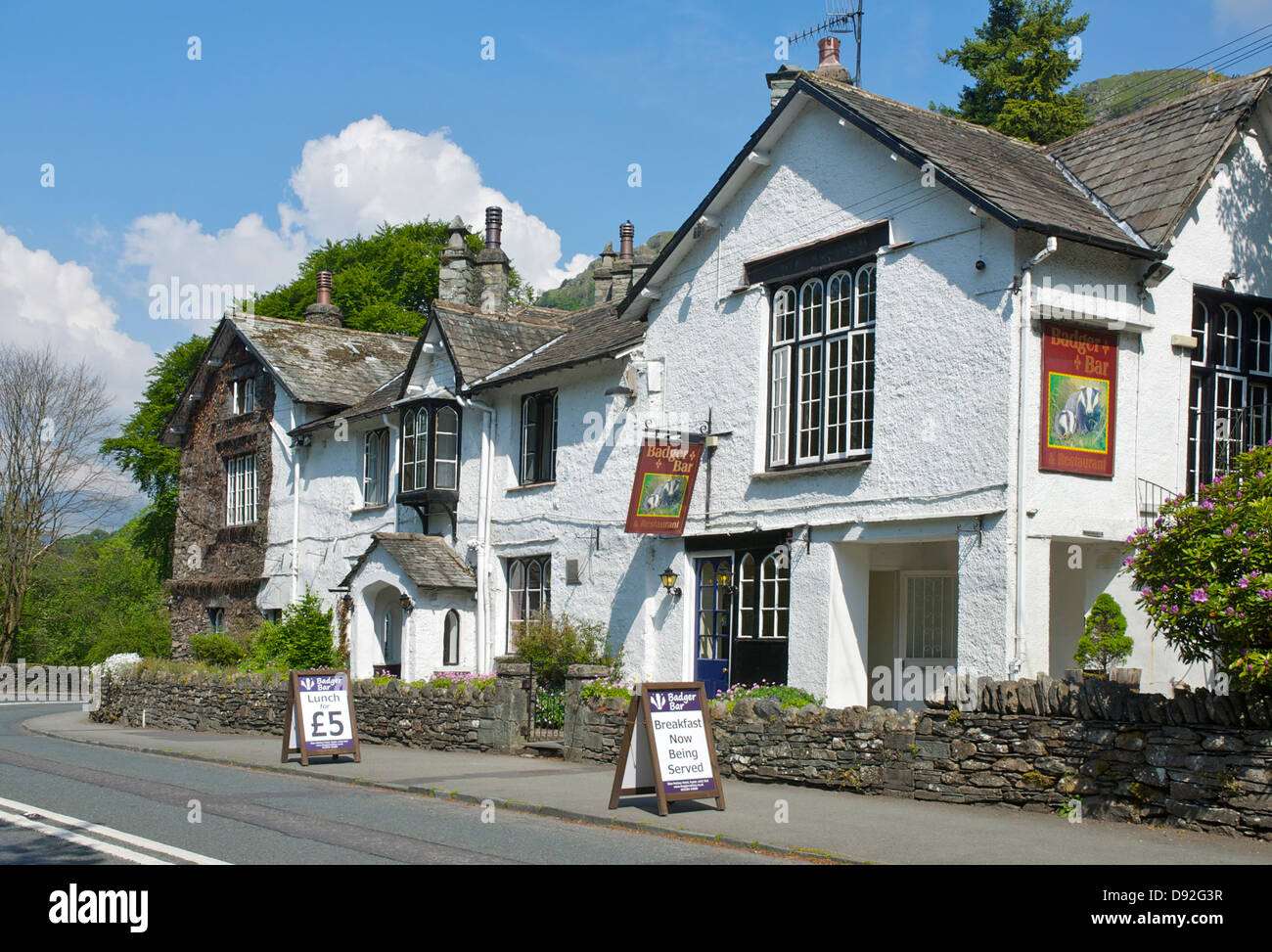 The Badger Bar at the Glen Rothay Hotel, in the village of Rydal, Lake ...
