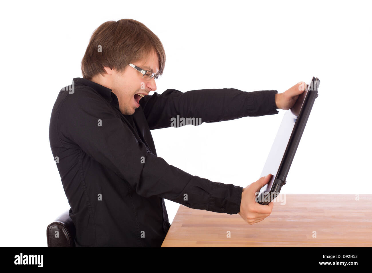 Man destroy computer hi-res stock photography and images - Alamy