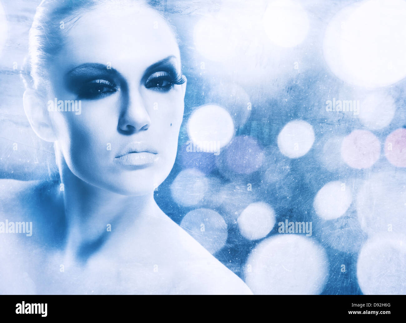 Ice Queen, abstract female portrait with iced texture Stock Photo - Alamy