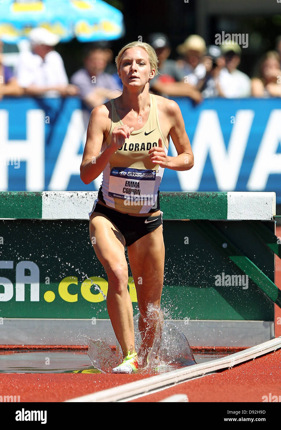 June 8, 2013 - Eugene, OR, USA - June 8, 2013: Emma Coburn of Colorado ...