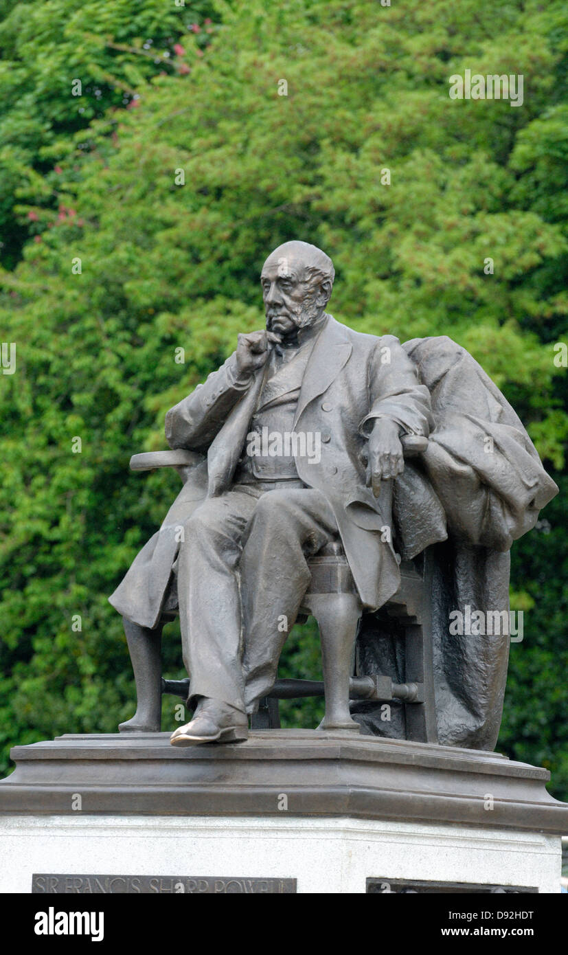 Statue of Sir Francis Sharp Powell with polished foot in Mesnes PArk ...