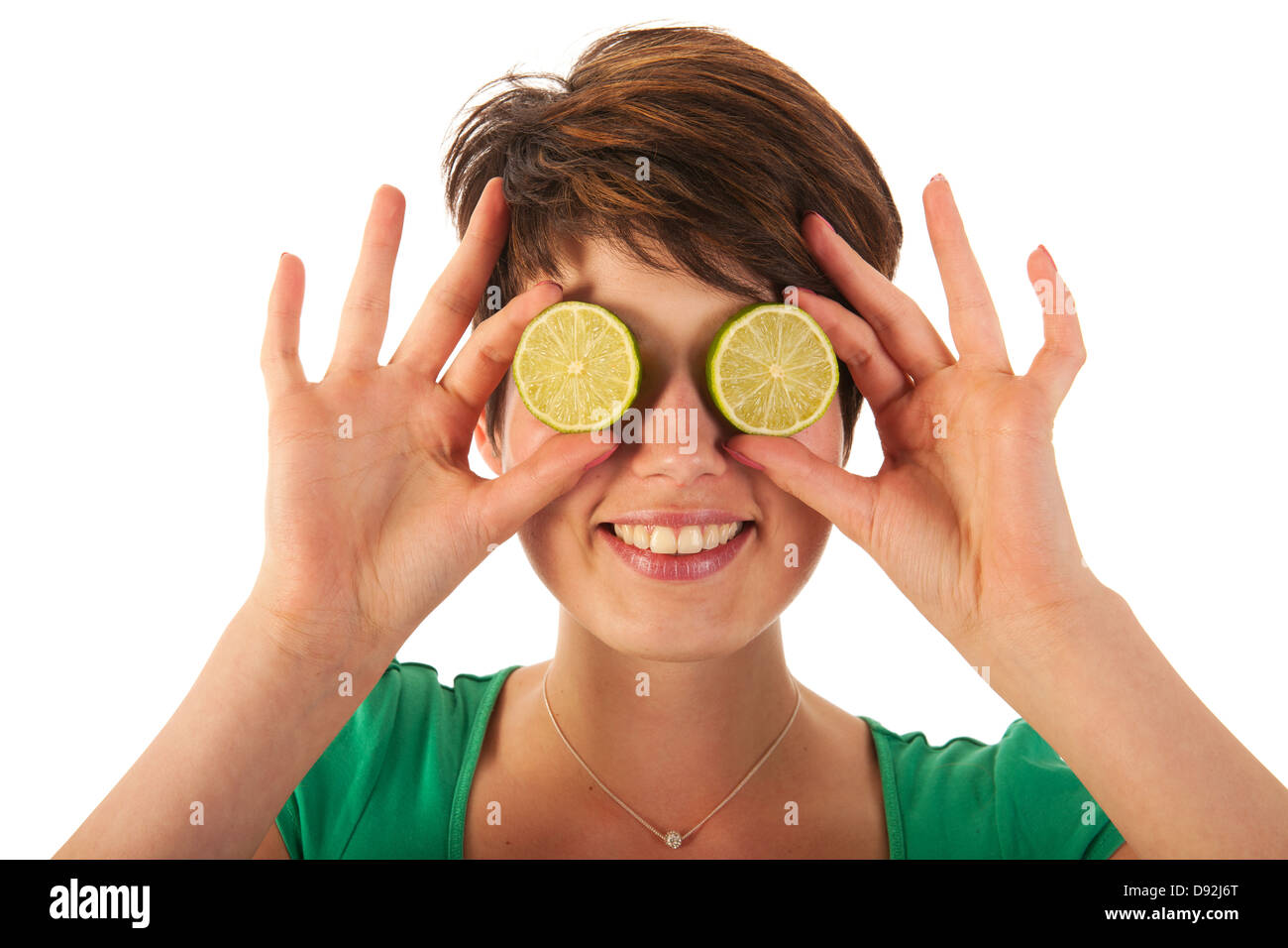 summer girl with fresh slices of lemon Stock Photo - Alamy