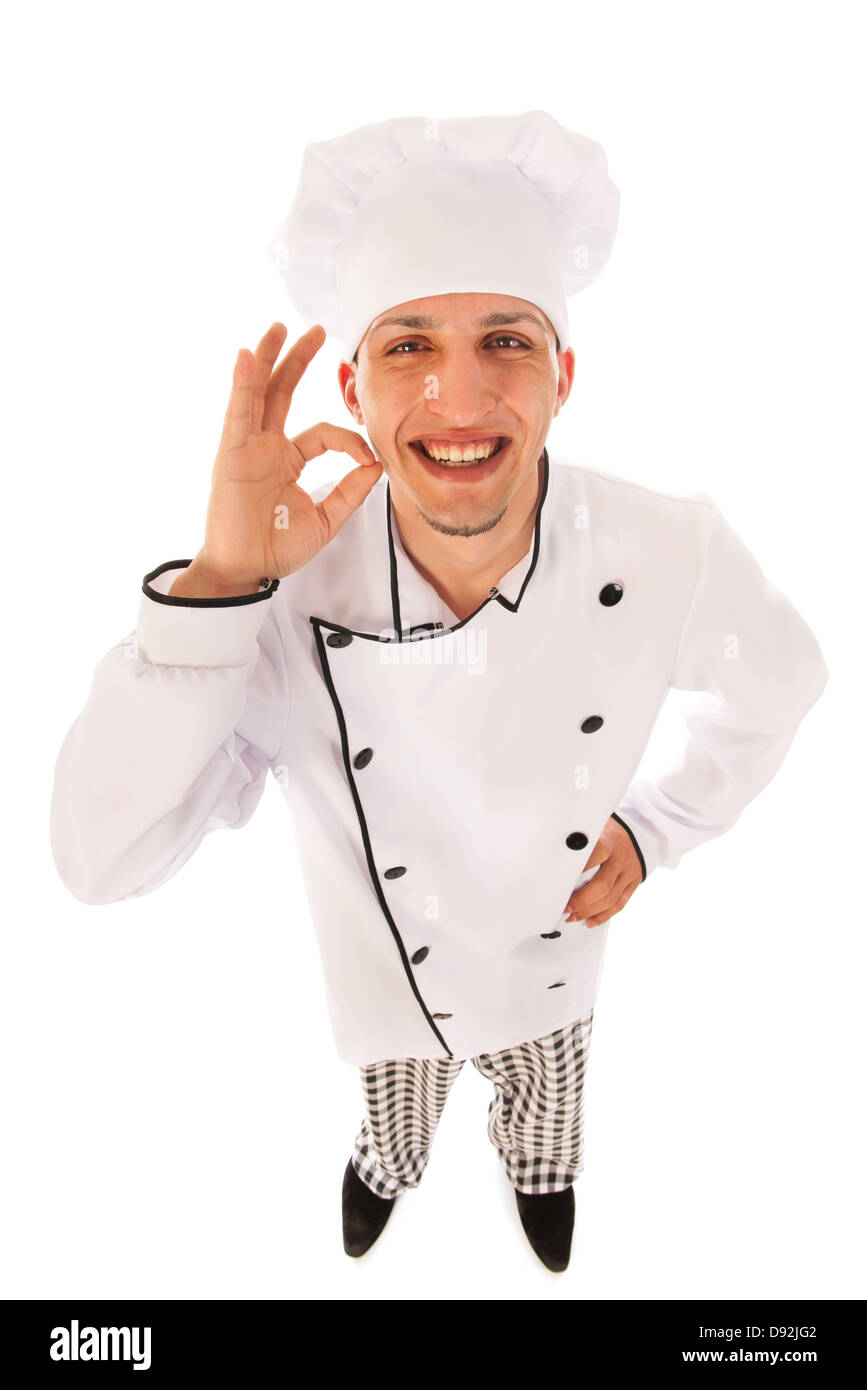 Cook making the ok sigh in high angle Stock Photo - Alamy