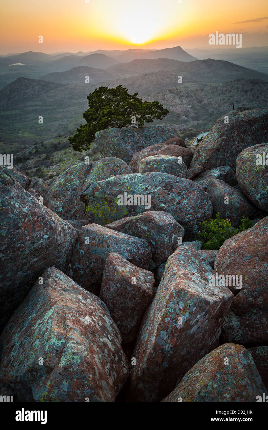 View from Mount Scott in Wichita Mountains Wildlife Refuge, Oklahoma ...