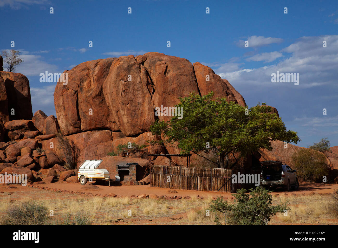Camp site at Ranch Koiimasis, Tiras Mountains, Southern Namibia, Africa ...