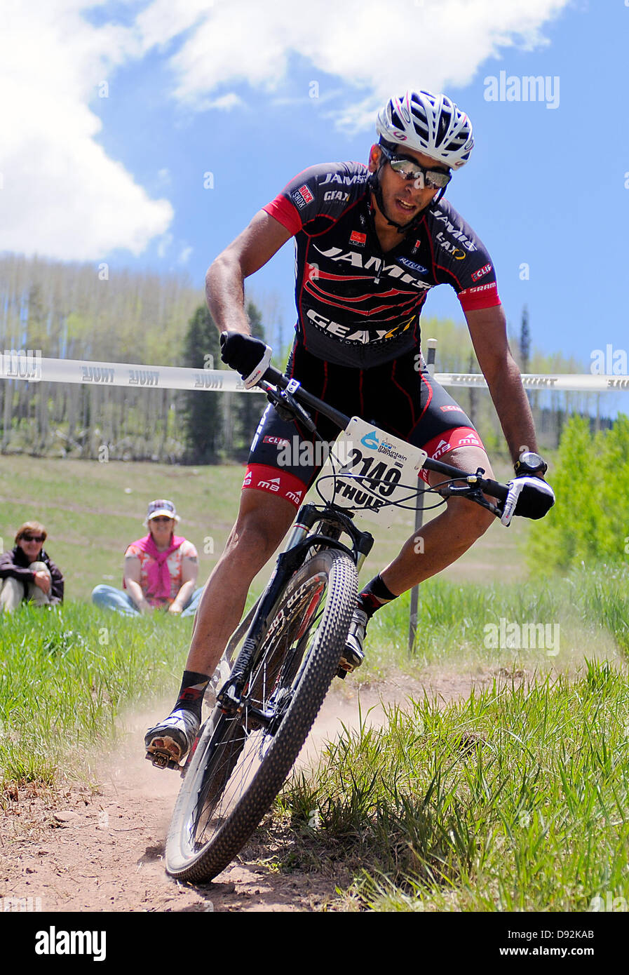 Vail, Colorado, USA. June 8, 2013: Utah's, Ishay Rotem, during mountain ...