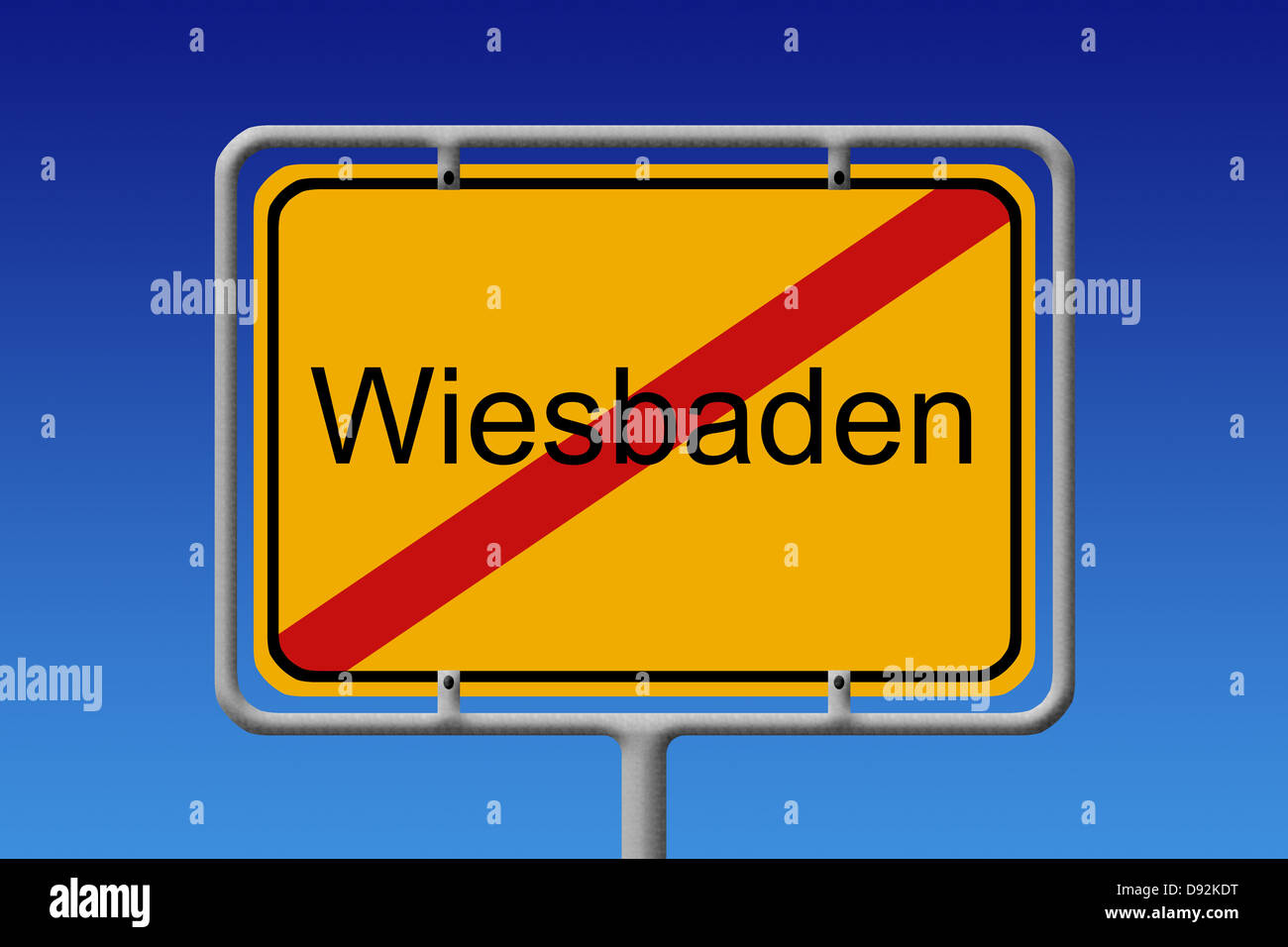 Illustration of a german city limit sign of the city of wiesbaden Stock ...