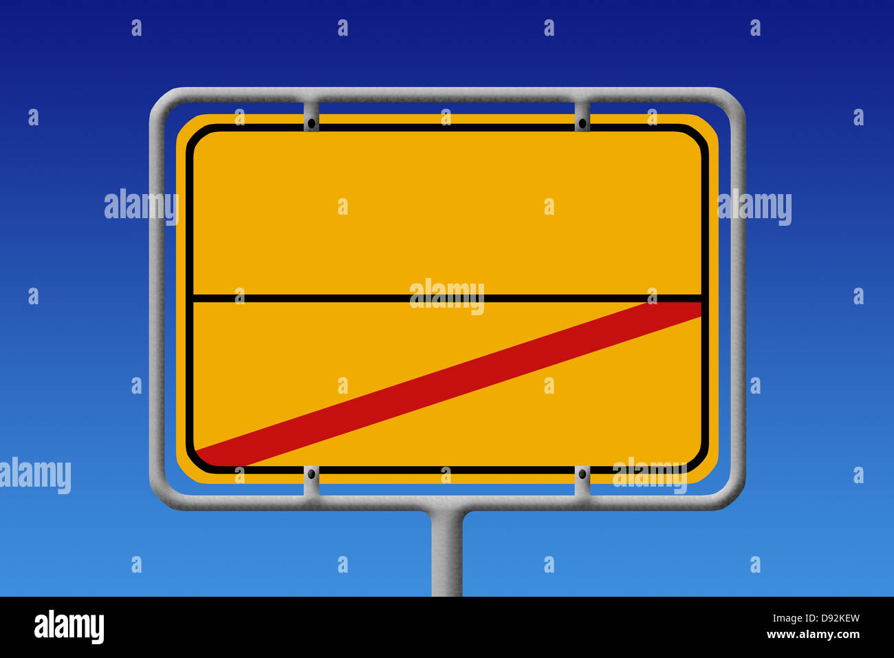 Illustration of a german city sign with announciation of the next city ...