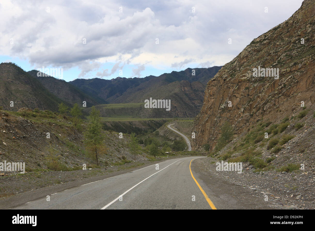 Katun Altai Siberia Russia road nature dramatic skies clouds Stock ...