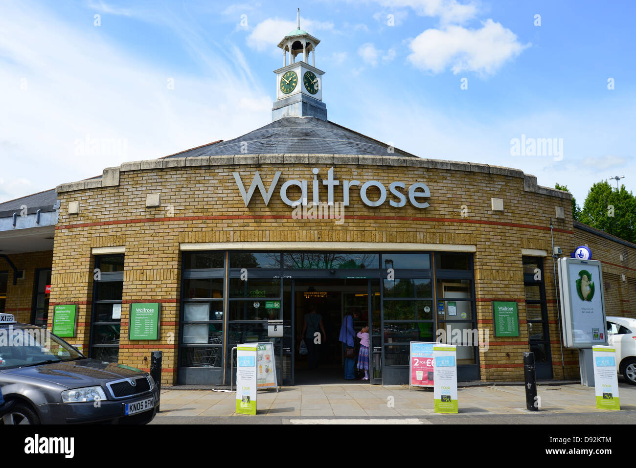 Waitrose supermarket entrance, Northgate End, Bishop's Stortford ...