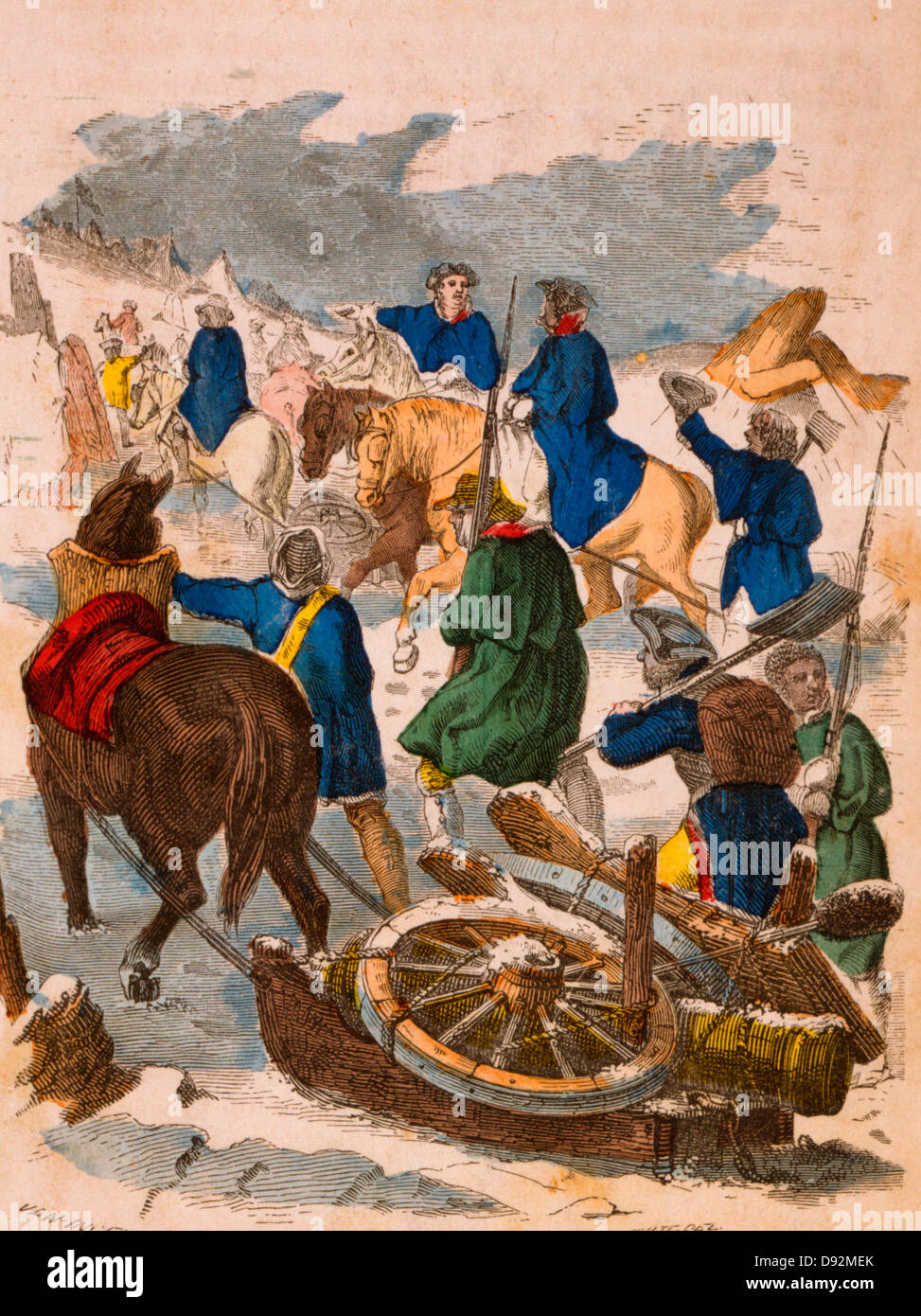 Knox entering camp with artillery - Henry Knox on horseback with ...