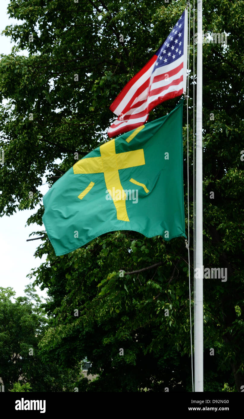 American flag catholic church hi-res stock photography and images - Alamy