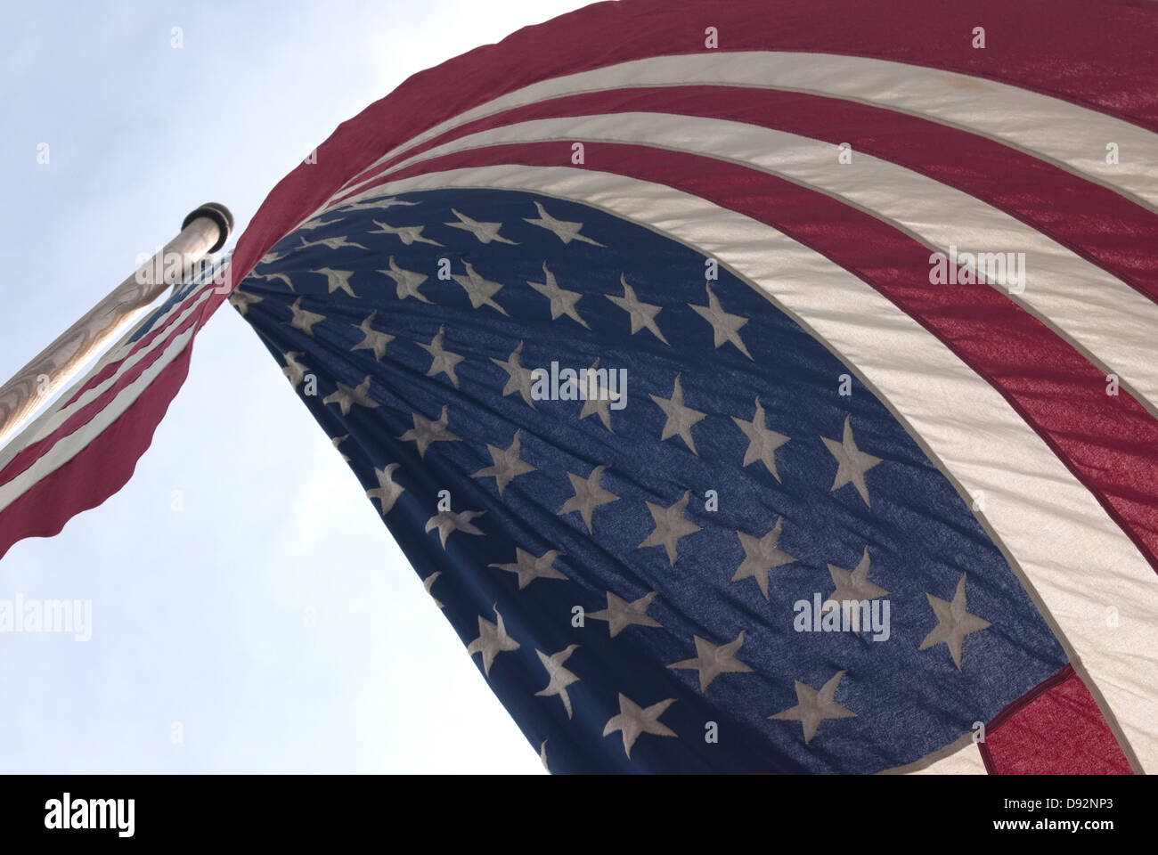 Unique angle of the American flag Stock Photo - Alamy