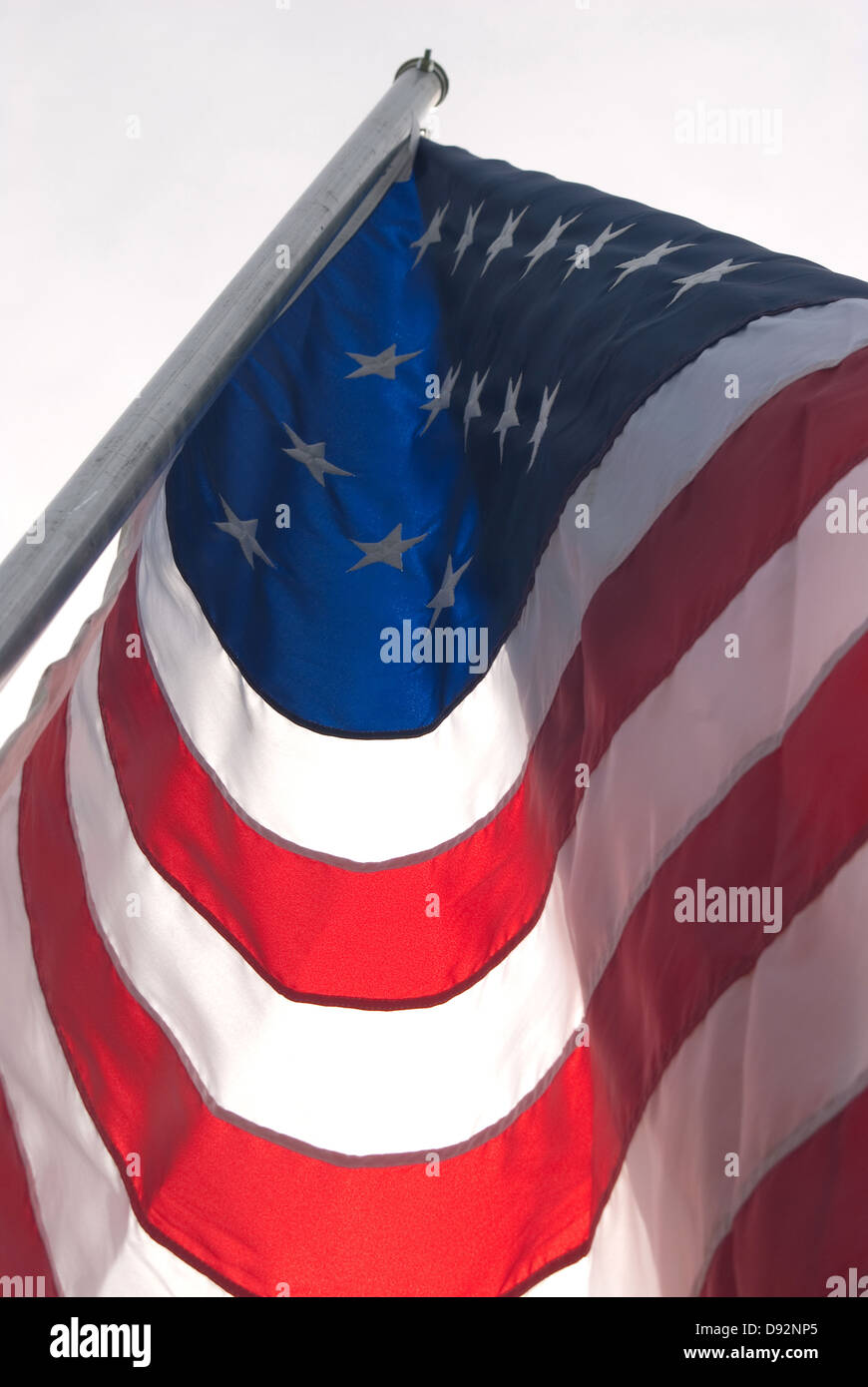 Unique angle of the American flag Stock Photo - Alamy