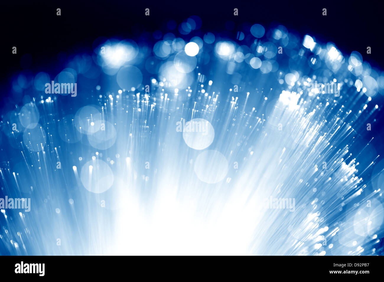 Blue fiber optics Stock Photo - Alamy