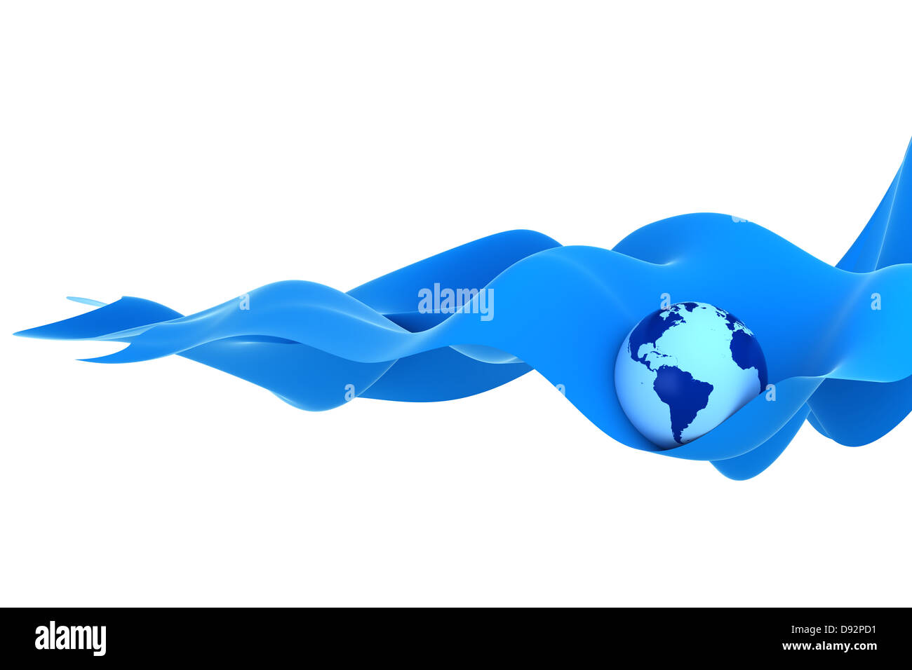 Earth on a blue wave Stock Photo - Alamy