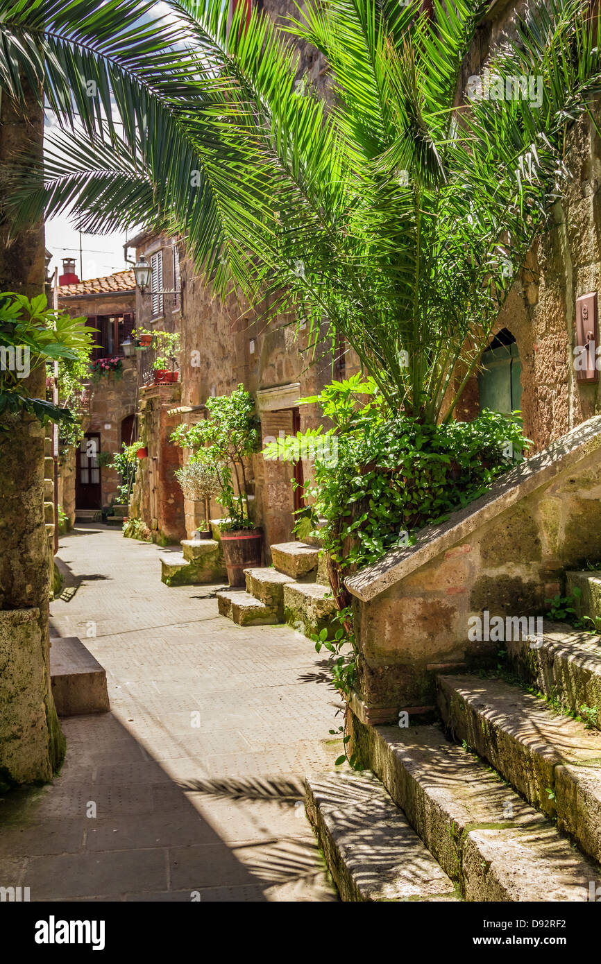 Beautiful porch in the old town in Italy Stock Photo - Alamy